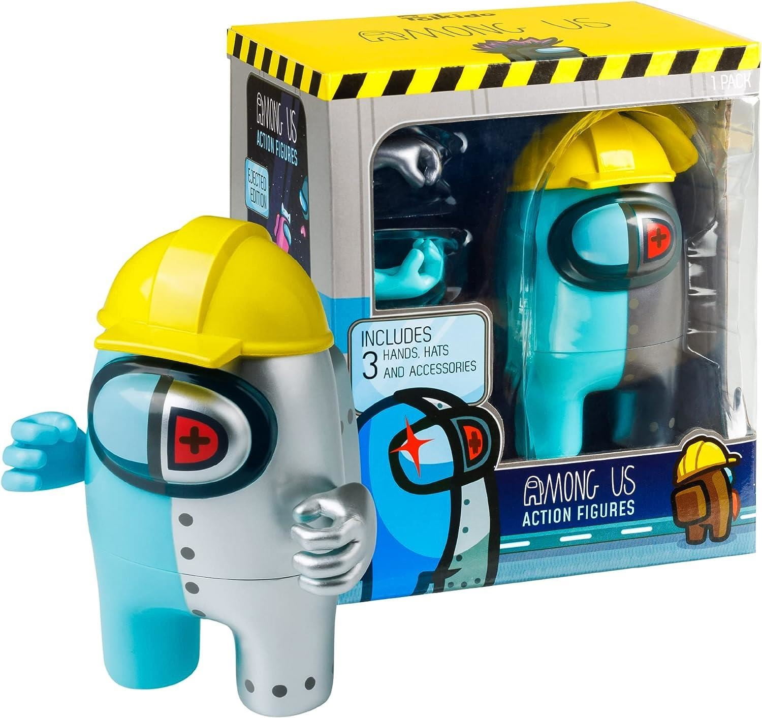 Among Us Right Hand Man Cyan Hard Hat Crewmate Figure Detachable ...