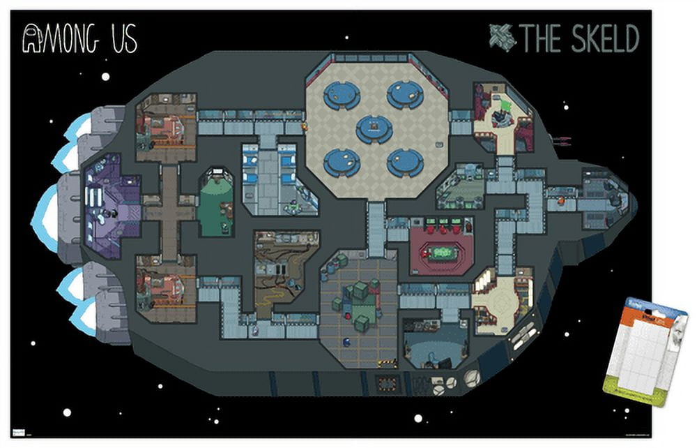 Among Us - Skeld Map Wall Poster, 22.375" x 34" - Walmart.com