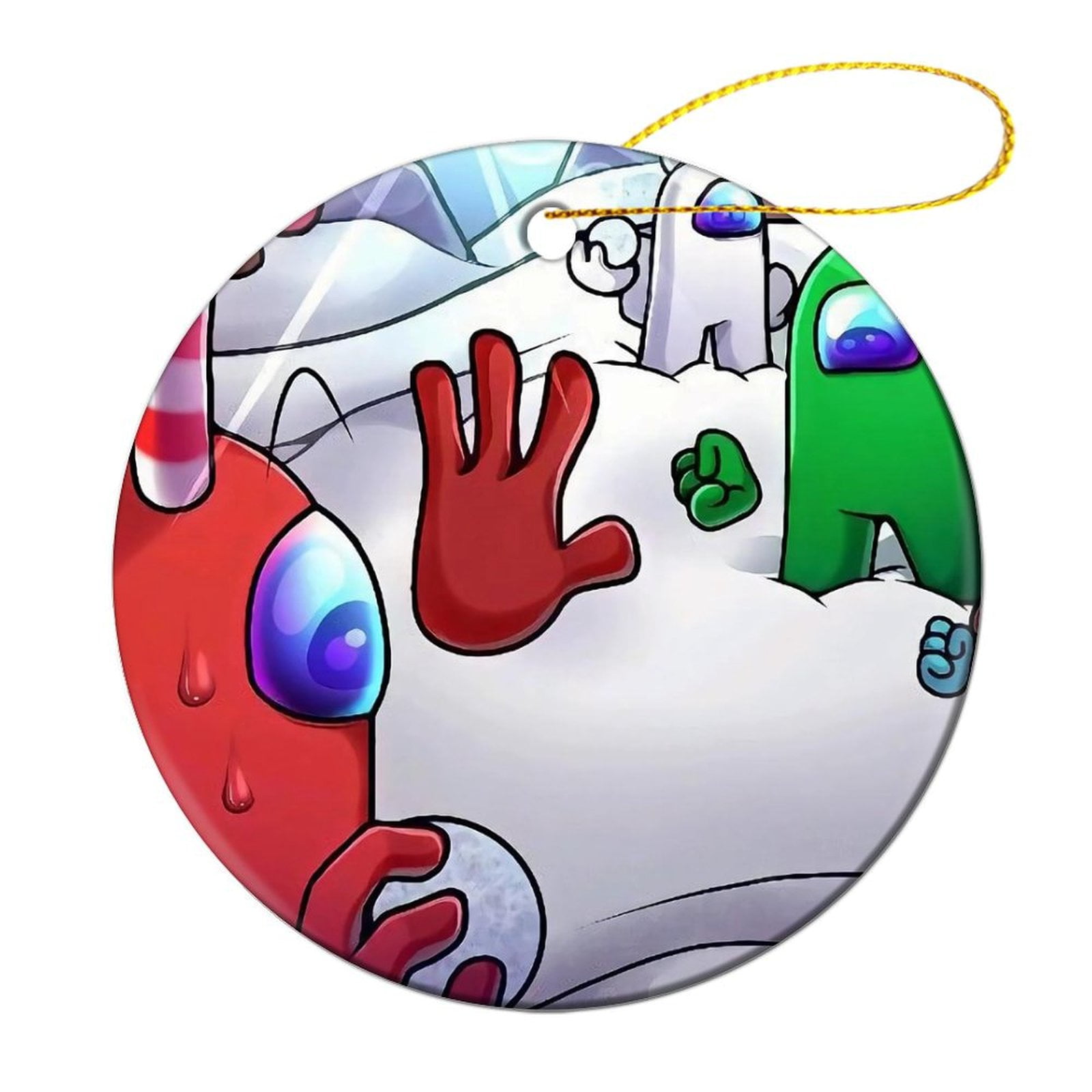Among Us Snowball Fight Christmas Tree Ornaments Double-Sided Design ...
