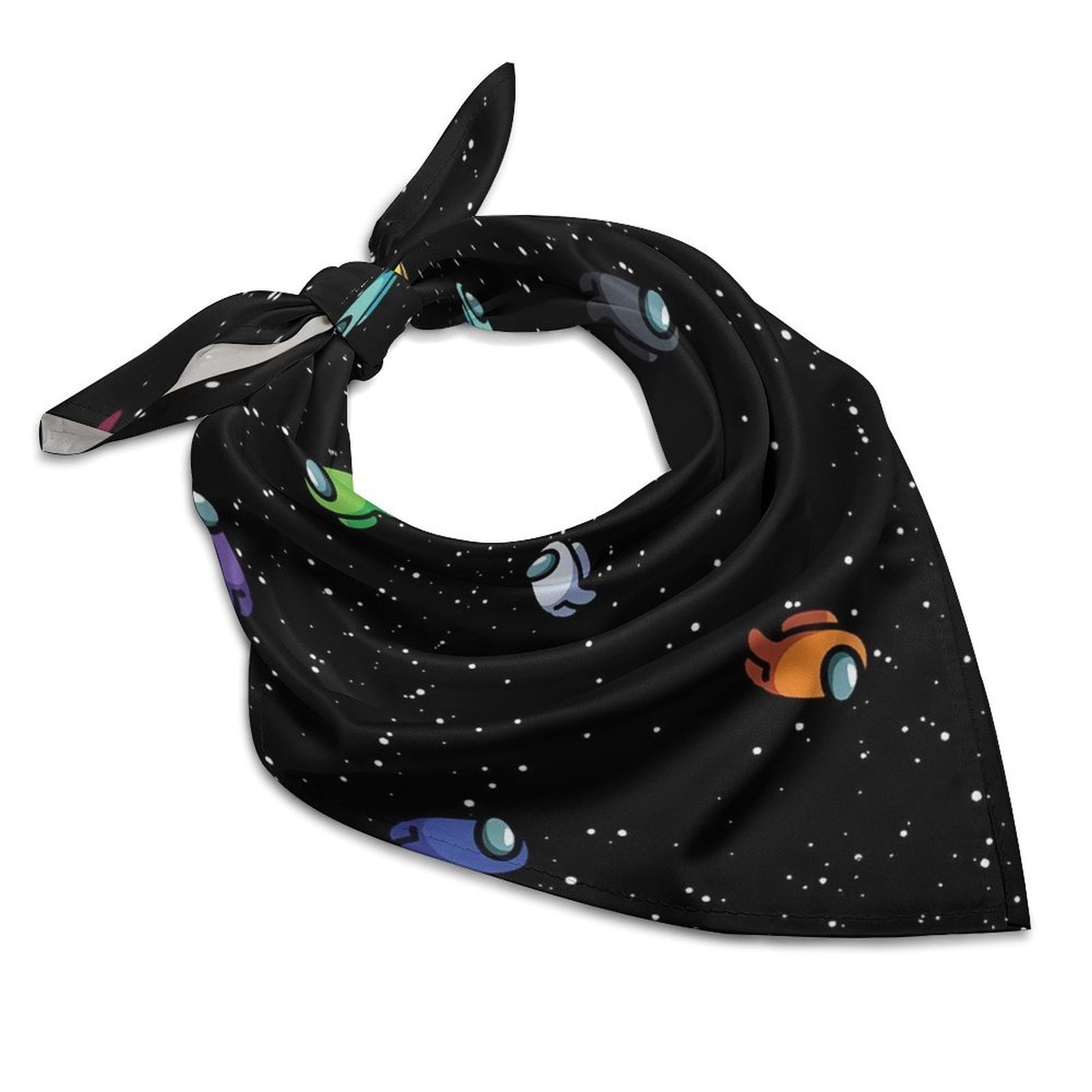 Among Us Space Splatter Square Satin Head Scarf Hair Scarves Silk-like ...