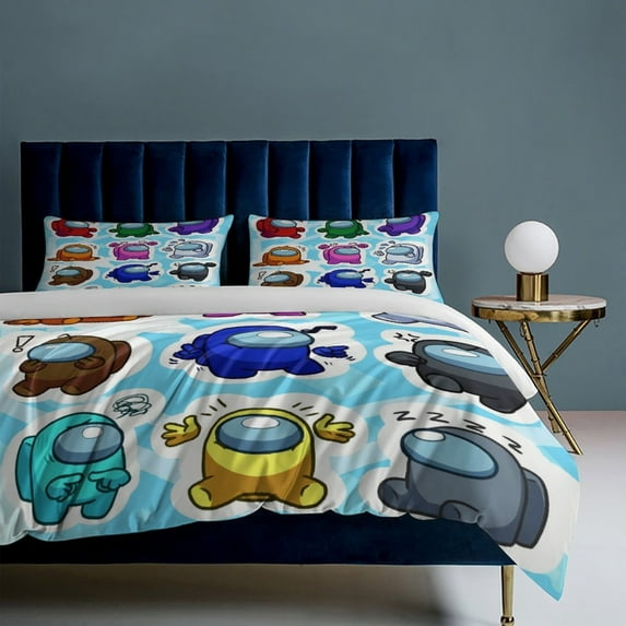 Among Us Sticker Set Duvet Cover Set for Kids Boys Girls Bed Set Cover ...