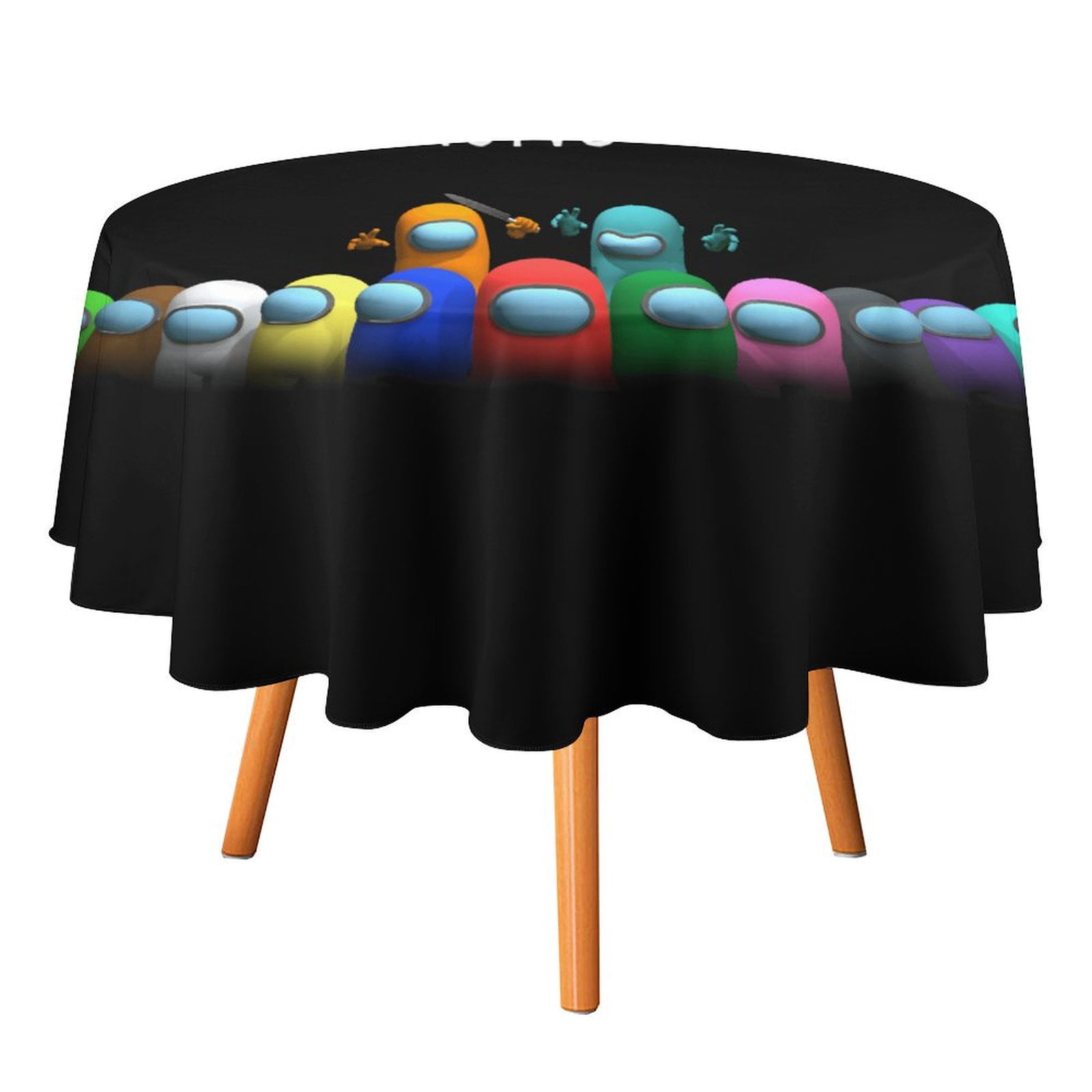 Among Us Table Cloth Round Tablecloth Polyester Table Circular Table ...