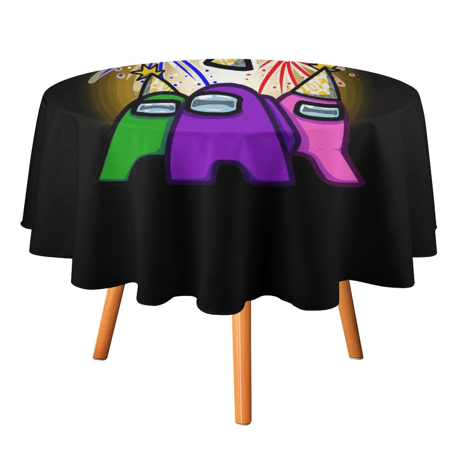 Among Us Table Cloth Round Tablecloth Polyester Table Circular Table ...
