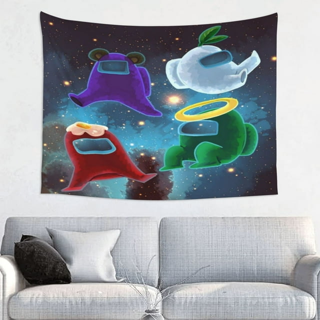 Among Us Tapestry Anime Poster Large Background Wall Art Bedroom Wall ...