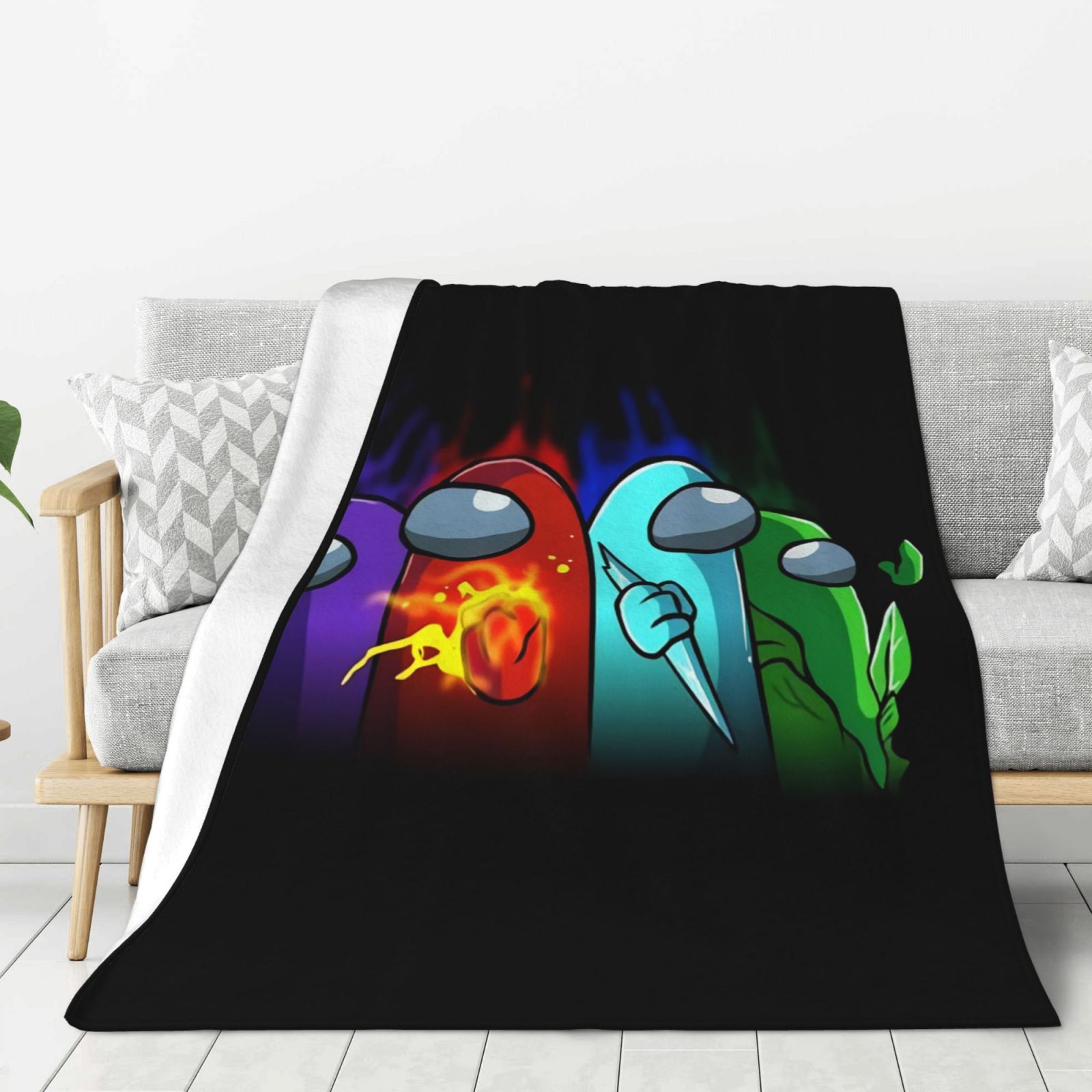 Among Us The Elementals Edition Throw Blanket for Couch Bed Sofa ...