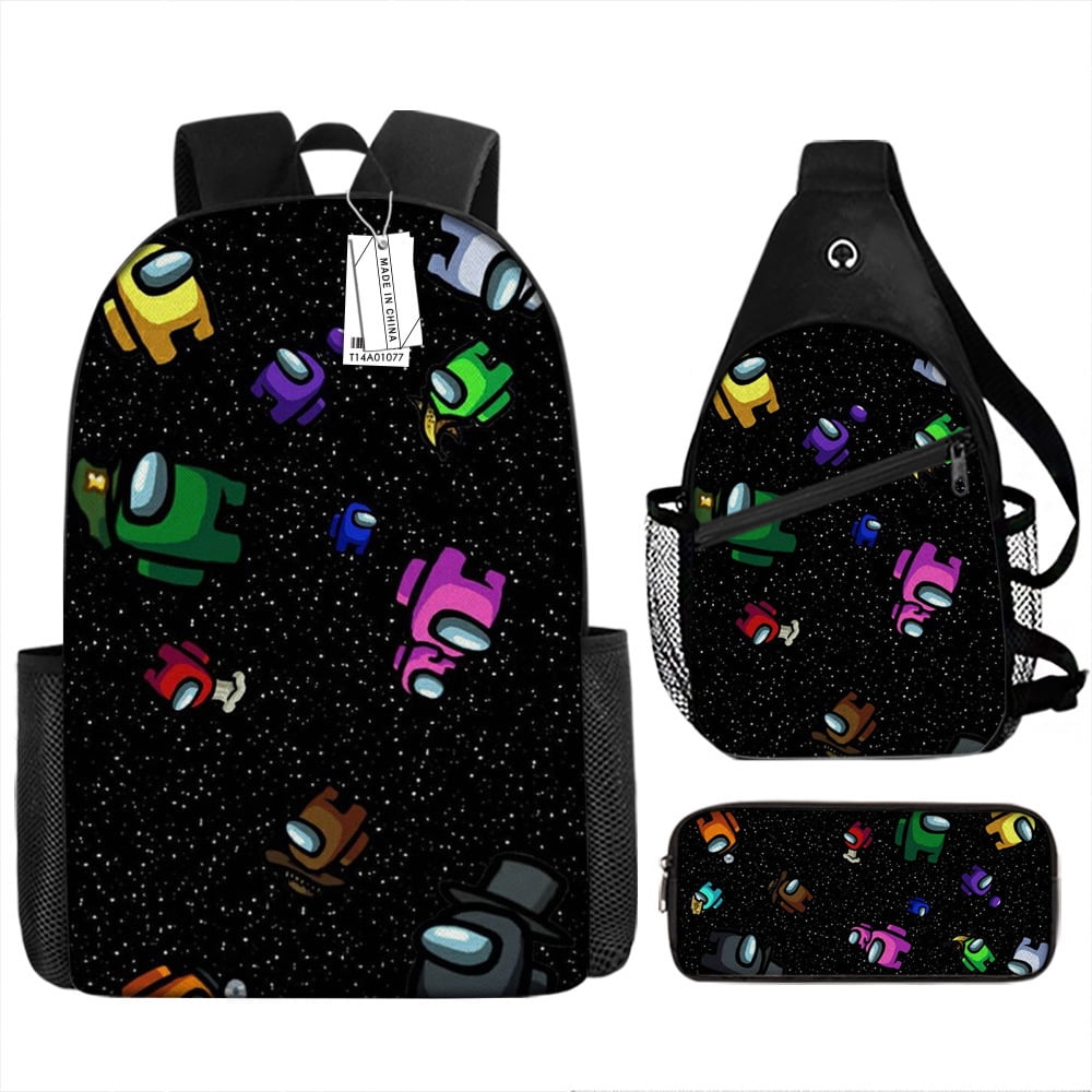 Among Us Three-piece Game Merchandise Backpack Messenger Bag Pencil Bag ...