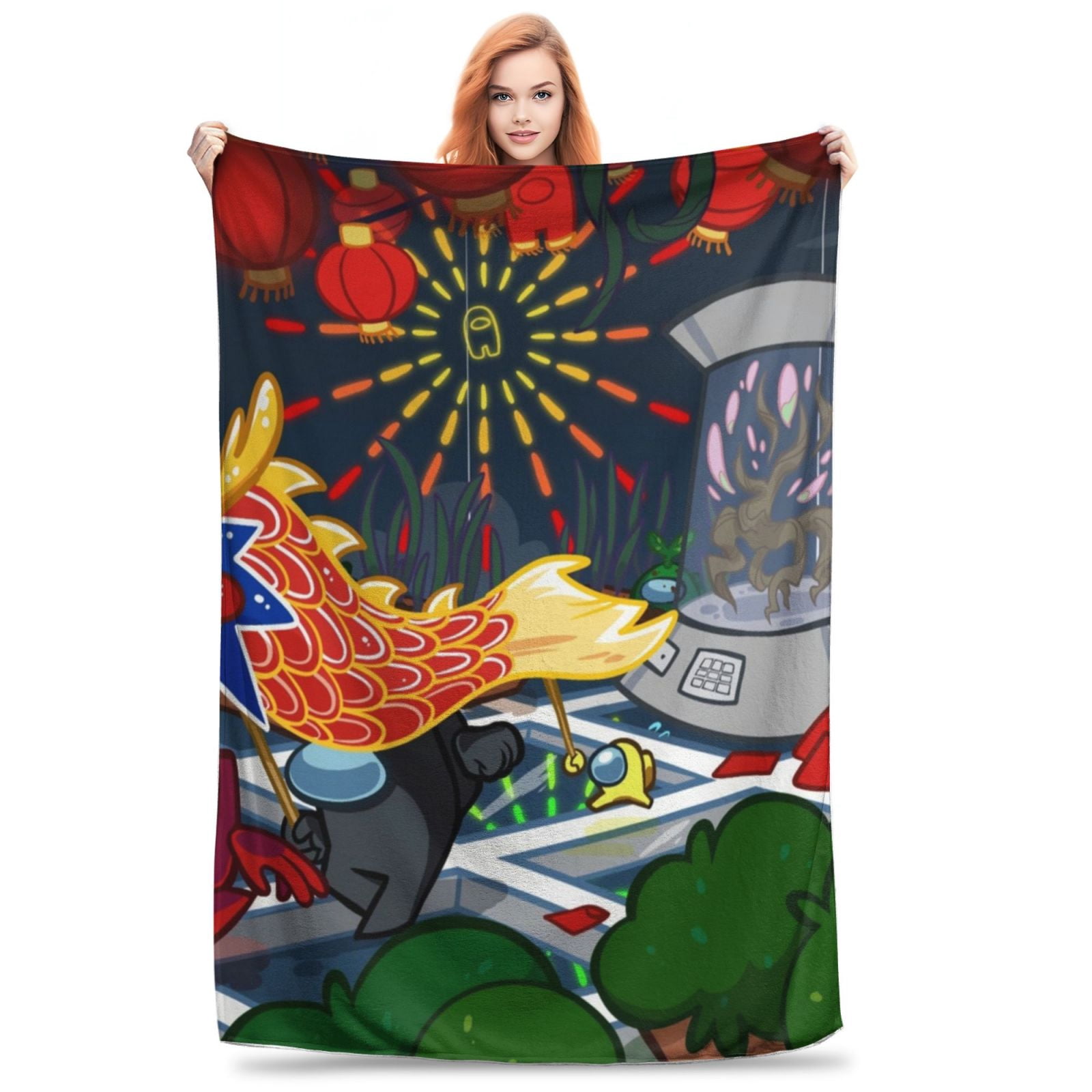 Among Us lion dance Blanket Super Soft Throw Blanket Lightweight ...