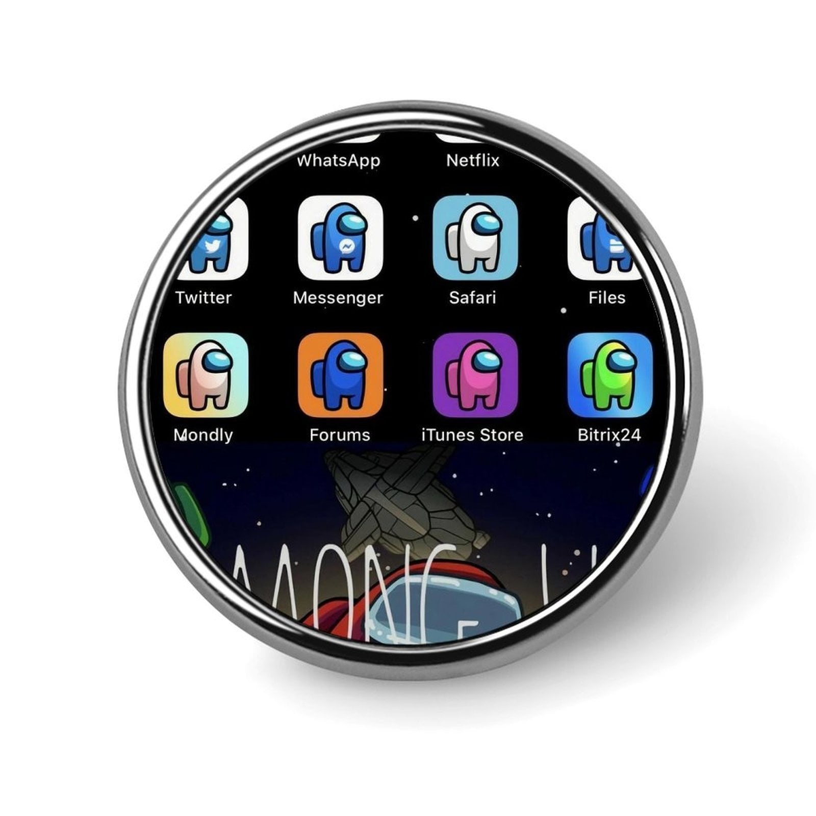 Among Us9 DIY Round Badge Aluminum Alloy Badges Fashionable Lapel Pin ...