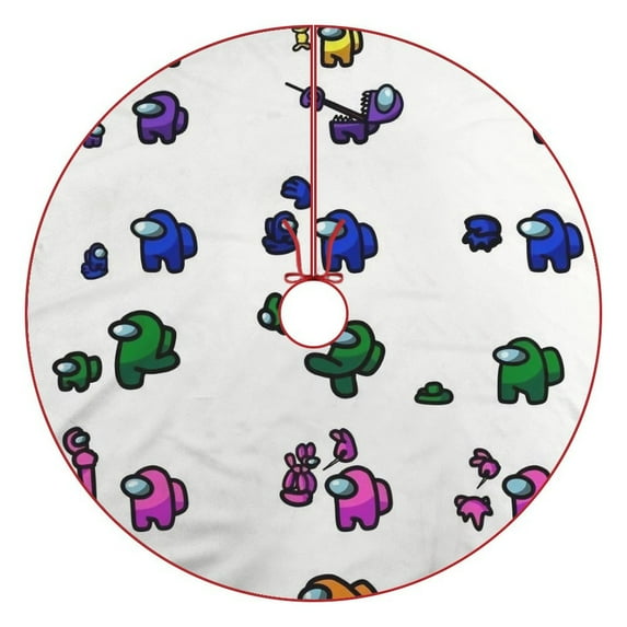 Among Us963 Large Merry Christmas Tree Skirt, Funny Soft Trimmed Tree ...