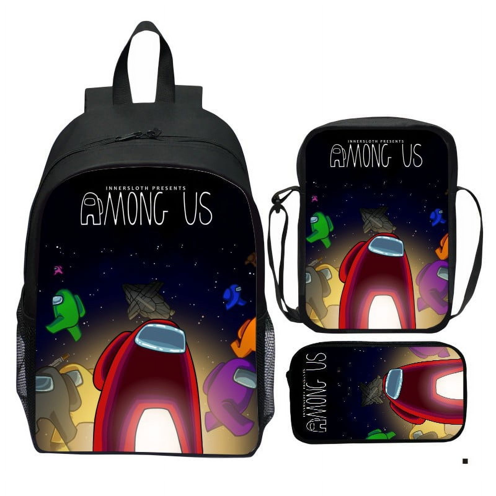 Among us Anime Backpacks Sets, Cartoon Laptop Backpack with Lunch Box ...