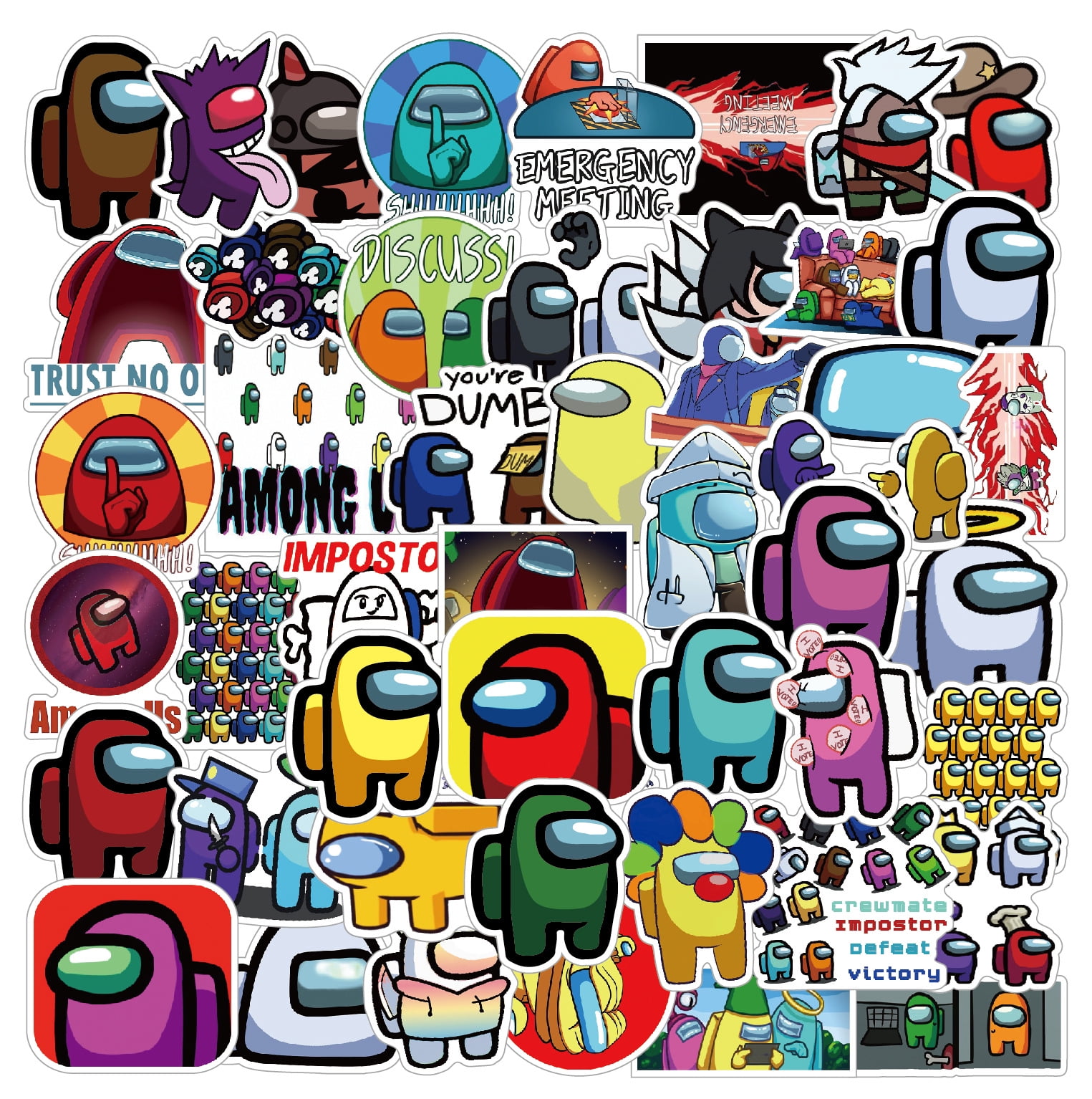 Among us Cute Stickers Pack 50pcs Vinyl Laptop Water Bottle Stickers ...