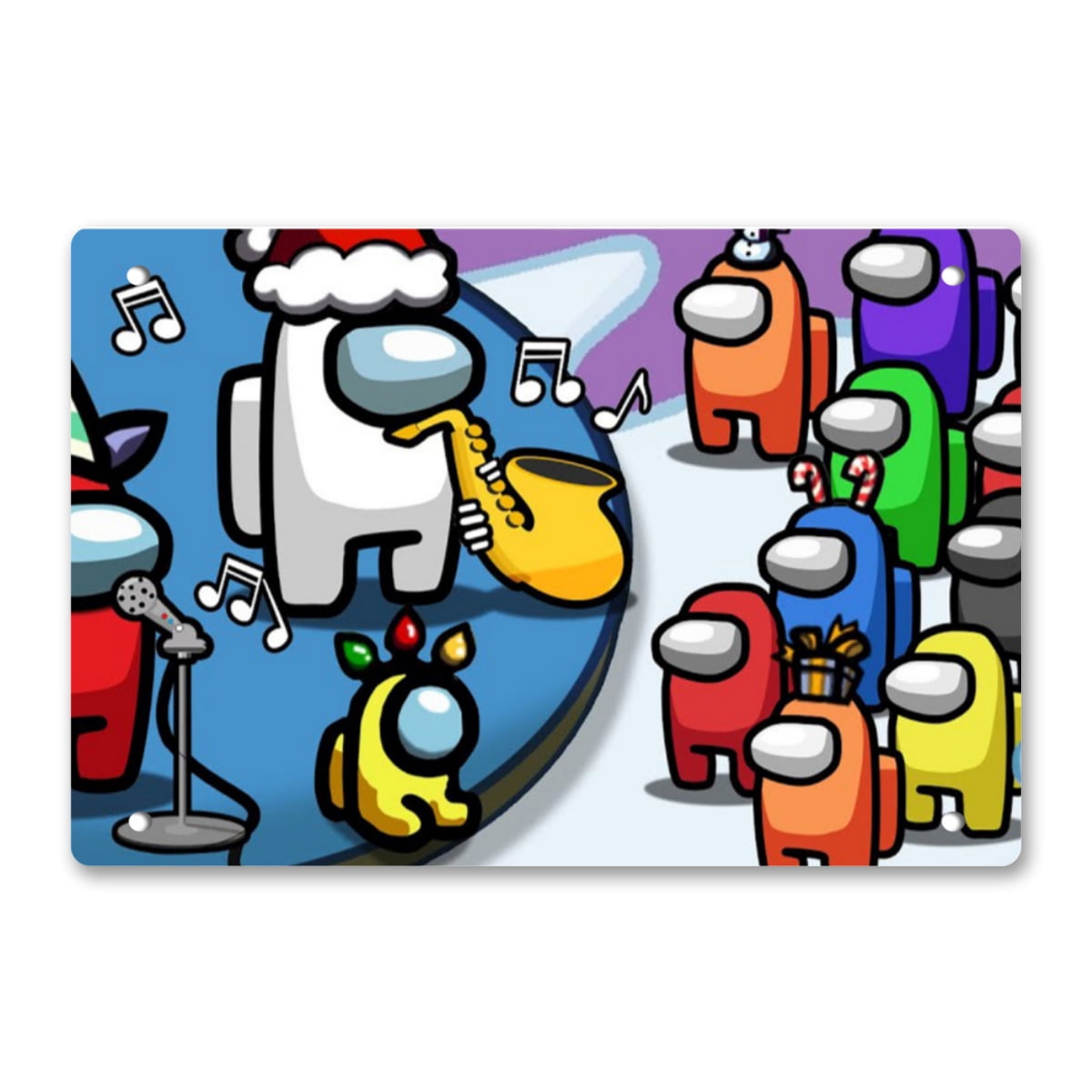 Among us Wall Sign - Cartoon Aluminum Poster 12 X 8 Inch Home Bar Wall ...