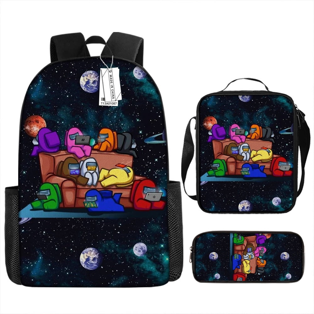 AmongUsAnime Backpacks Sets, Cartoon Laptop Backpack with Shoulder Bag ...