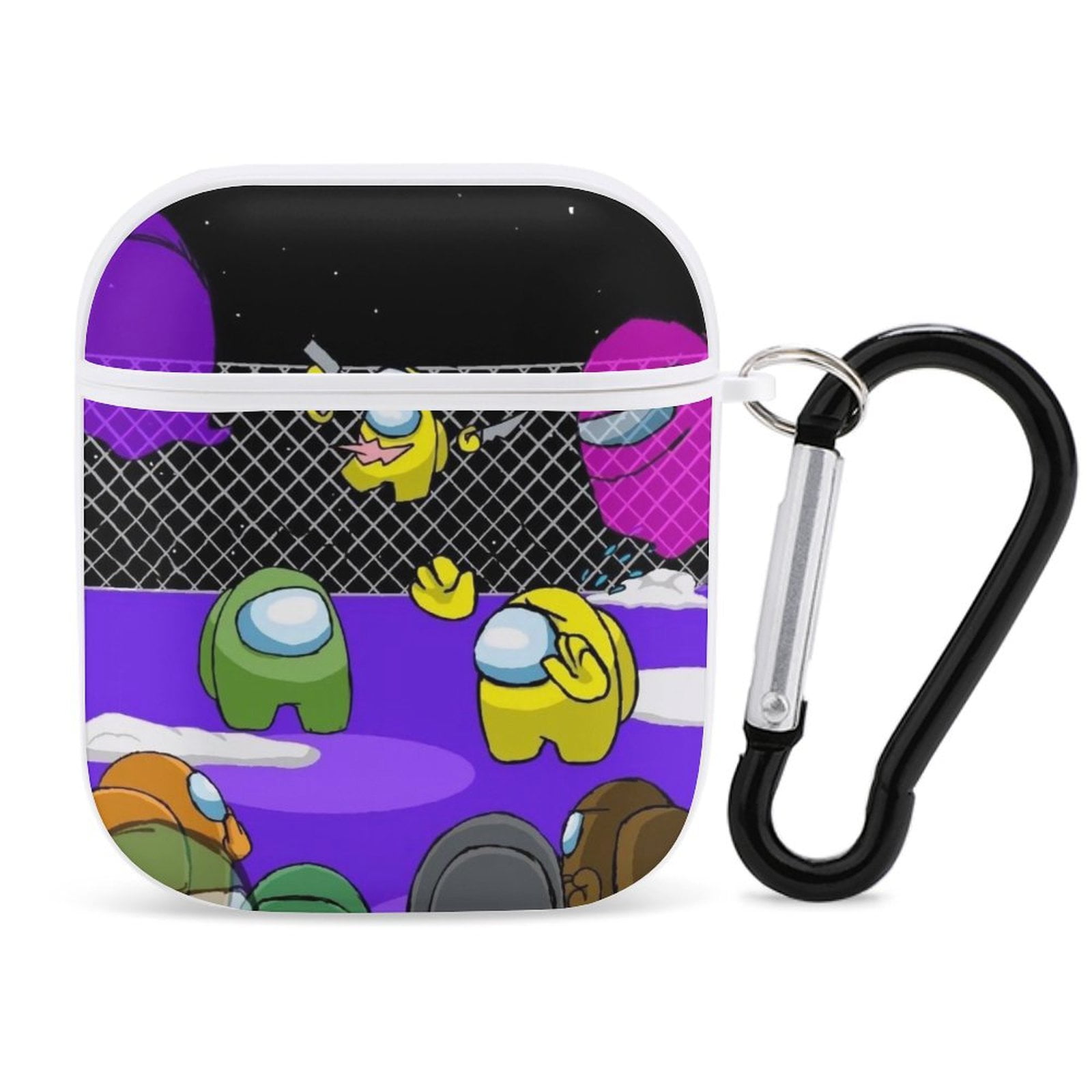 Amongus Fans Art AirPod Case Cover,PC Hard Shell Shockproof Protective Skin with Keychain for ...