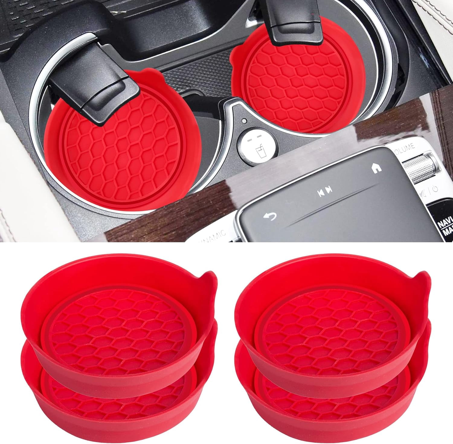 Amooca Car Cup Coaster Universal Automotive Waterproof Non-Slip Cup ...