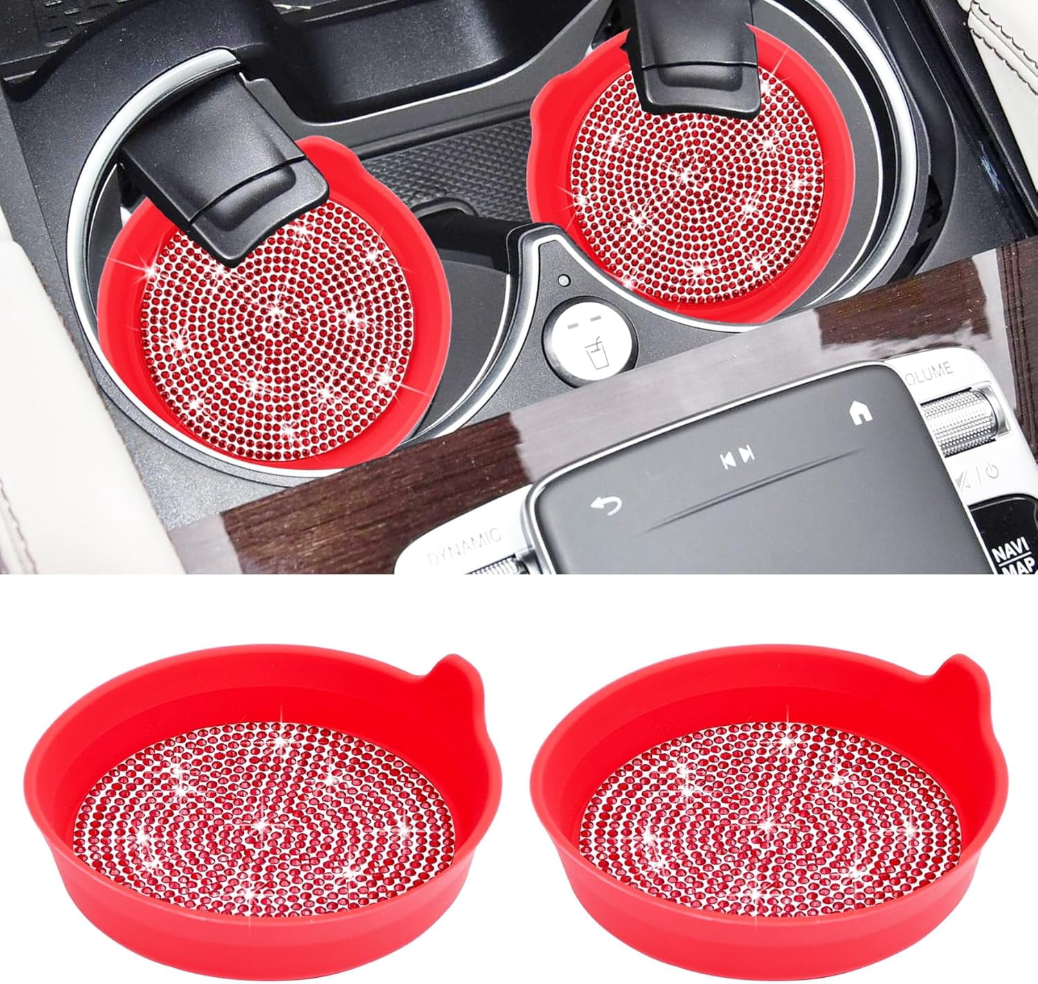 Amooca Car Cup Coaster Universal Automotive Waterproof Non-Slip Cup ...
