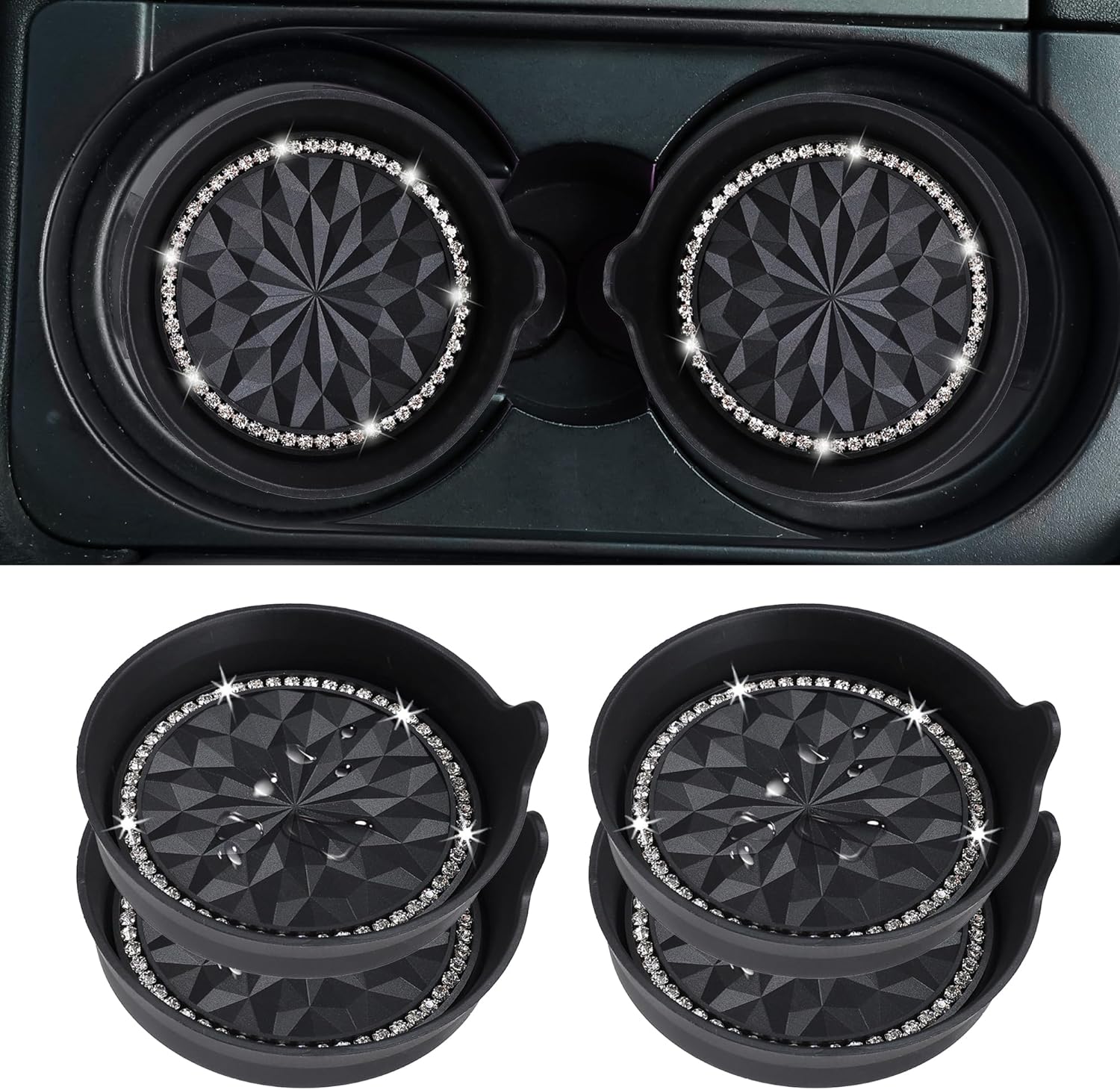 Amooca Car Cup Coaster Universal Automotive Waterproof Non-Slip Cup ...