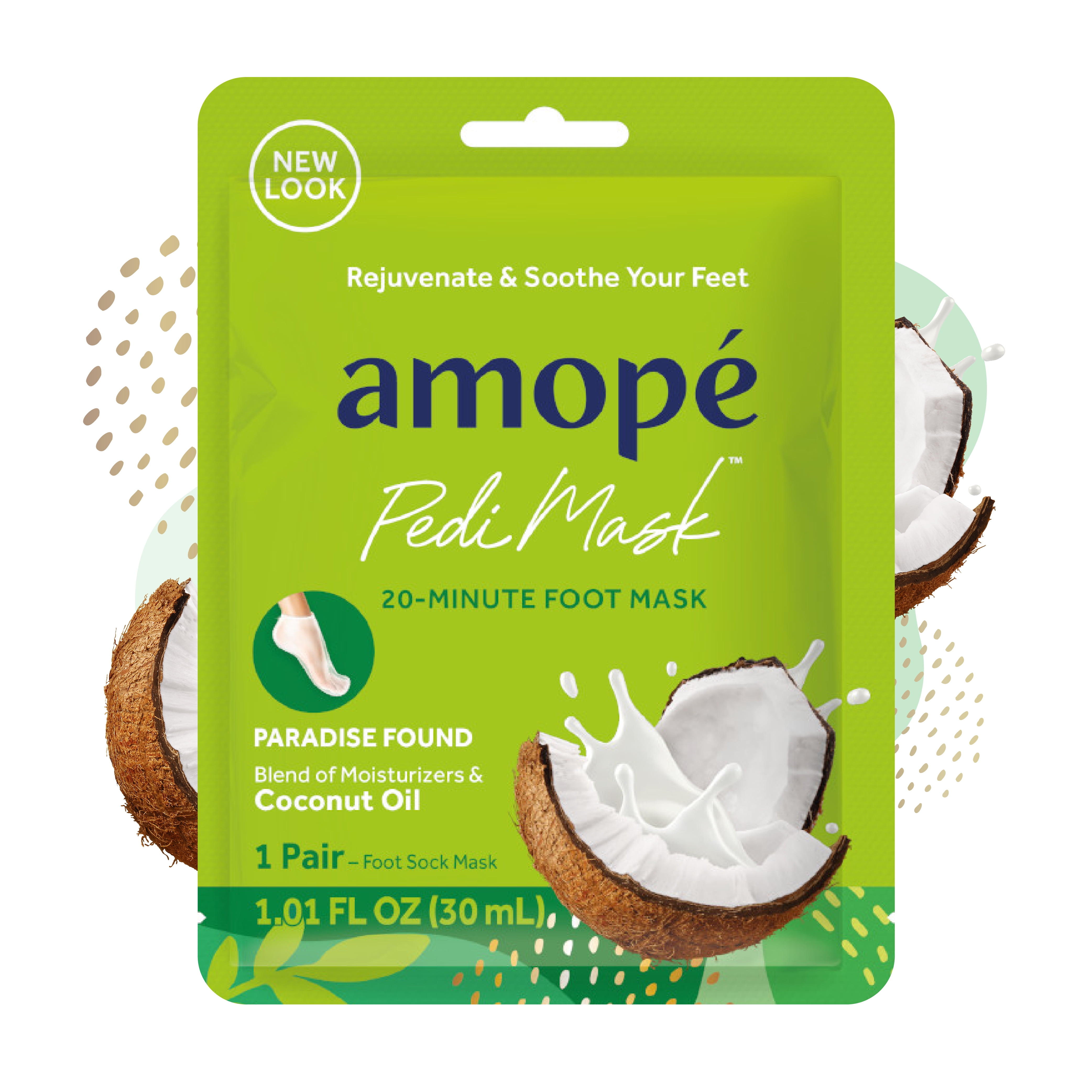Amopé® PediMask™ 20-Minute Foot Mask - Paradise Found with Coconut Oil ...