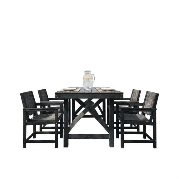 Amopatio HDPE Outdoor Dinning Chairs, Heavy Duty Patio Chairs Set of 4 ...
