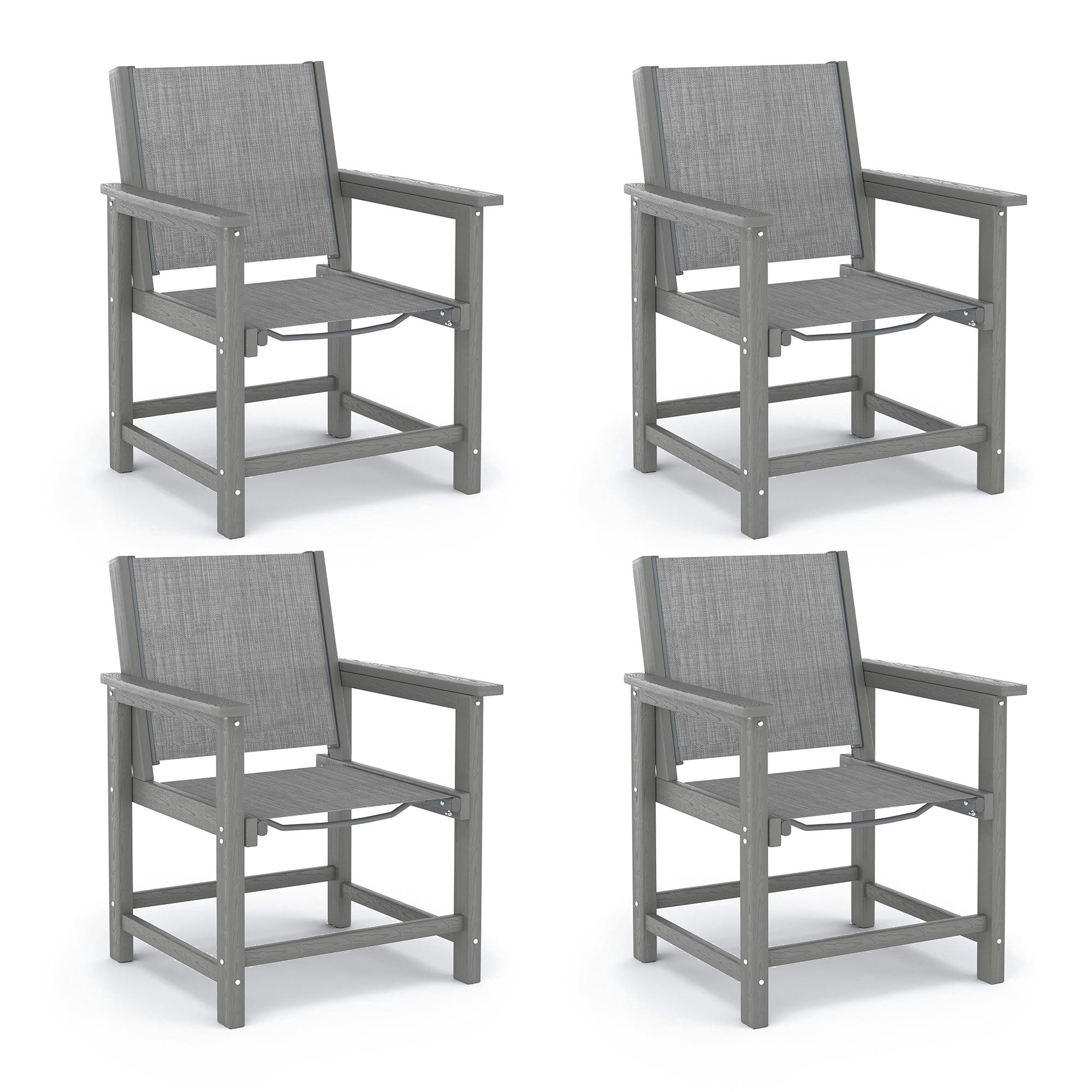 Amopatio HDPE Outdoor Dinning Chairs, Heavy Duty Patio Chairs Set of 4 ...