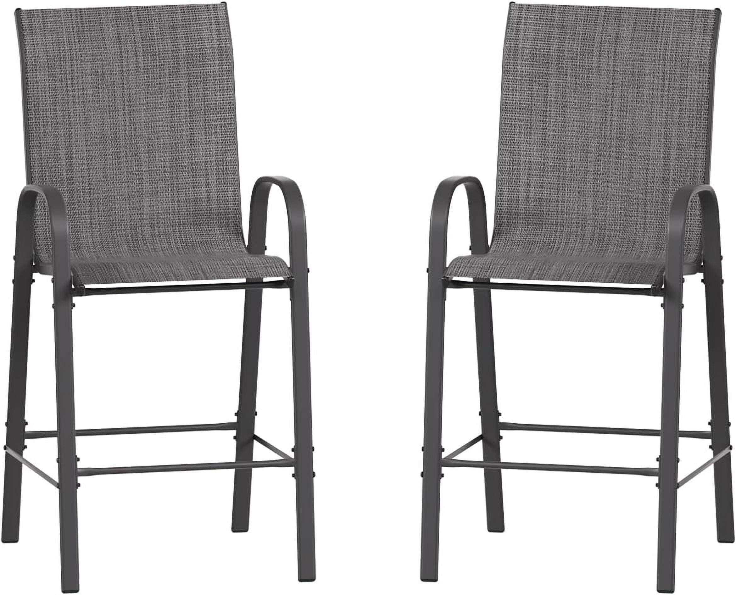Amopatio Outdoor Bar Stools Set of 2, Comfortable Bar Height Patio ...