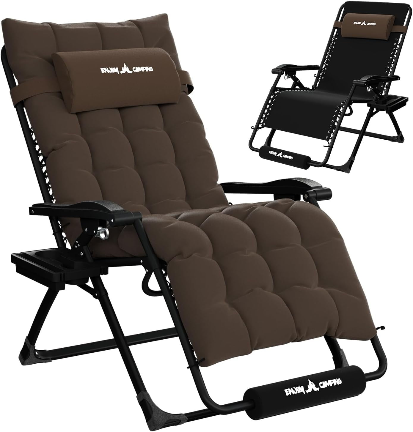 Amopatio Oversized 33 Inch Padded Zero Gravity Chair for Indoor & Outdoor, XXL Heavy Duty Patio ...