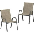 Amopatio Set of 2 Stackable Exterior Dining Chairs, All-Weather ...