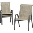 Amopatio Outdoor Stackable Sling Patio Chairs Set of 4, Weather ...