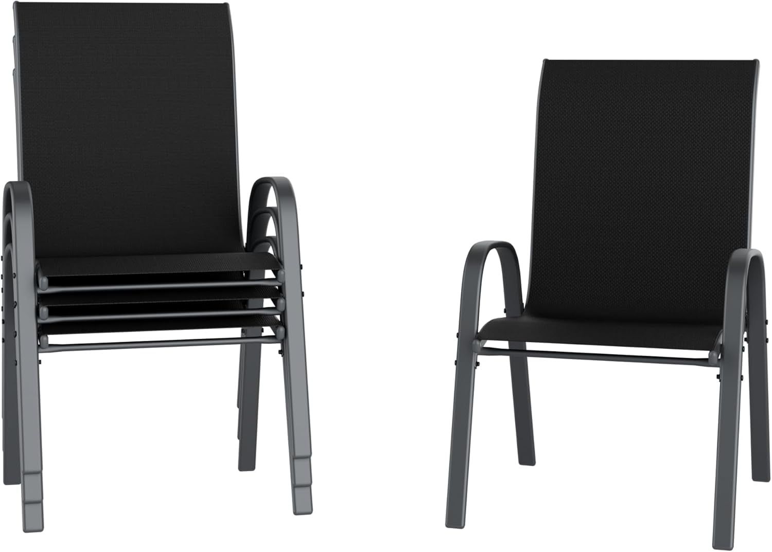 Amopatio Patio Dining Chairs Set of 4, Upgraded Stackable Outdoor ...