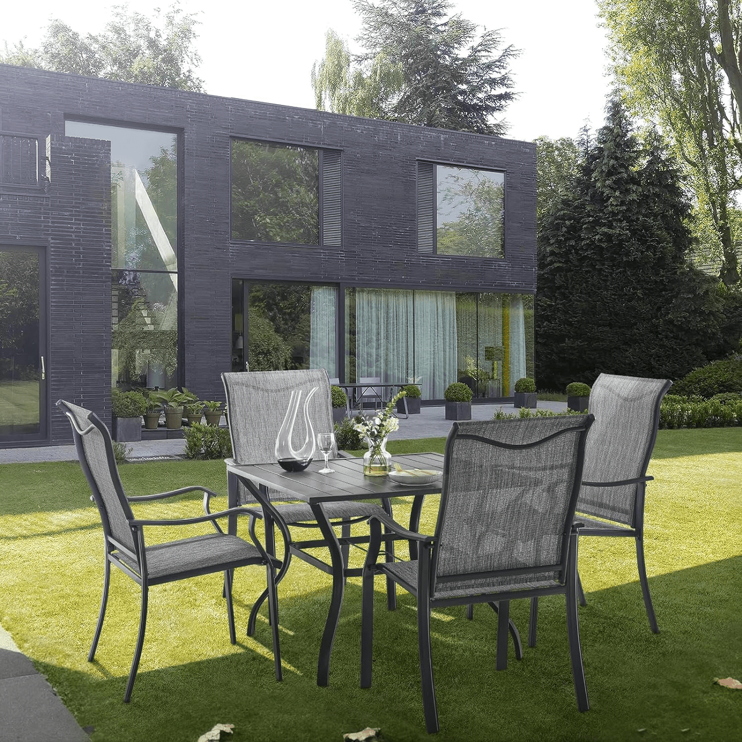 Amopatio Patio Dining Chairs Set of 4, Outdoor Dining Chairs with High ...