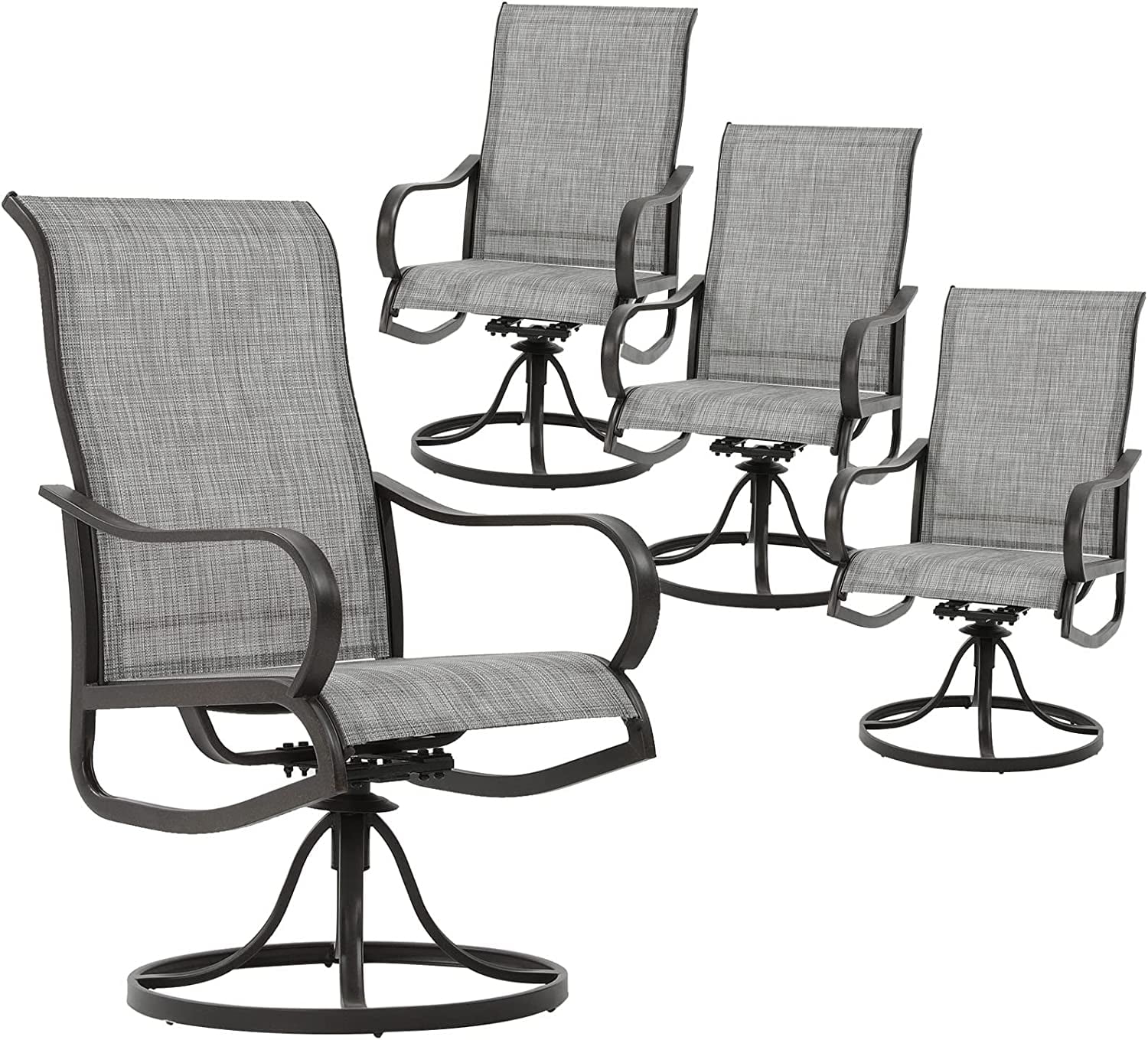 Amopatio Patio Swivel Chairs Set of 4, High Back Outdoor Dining Chair ...