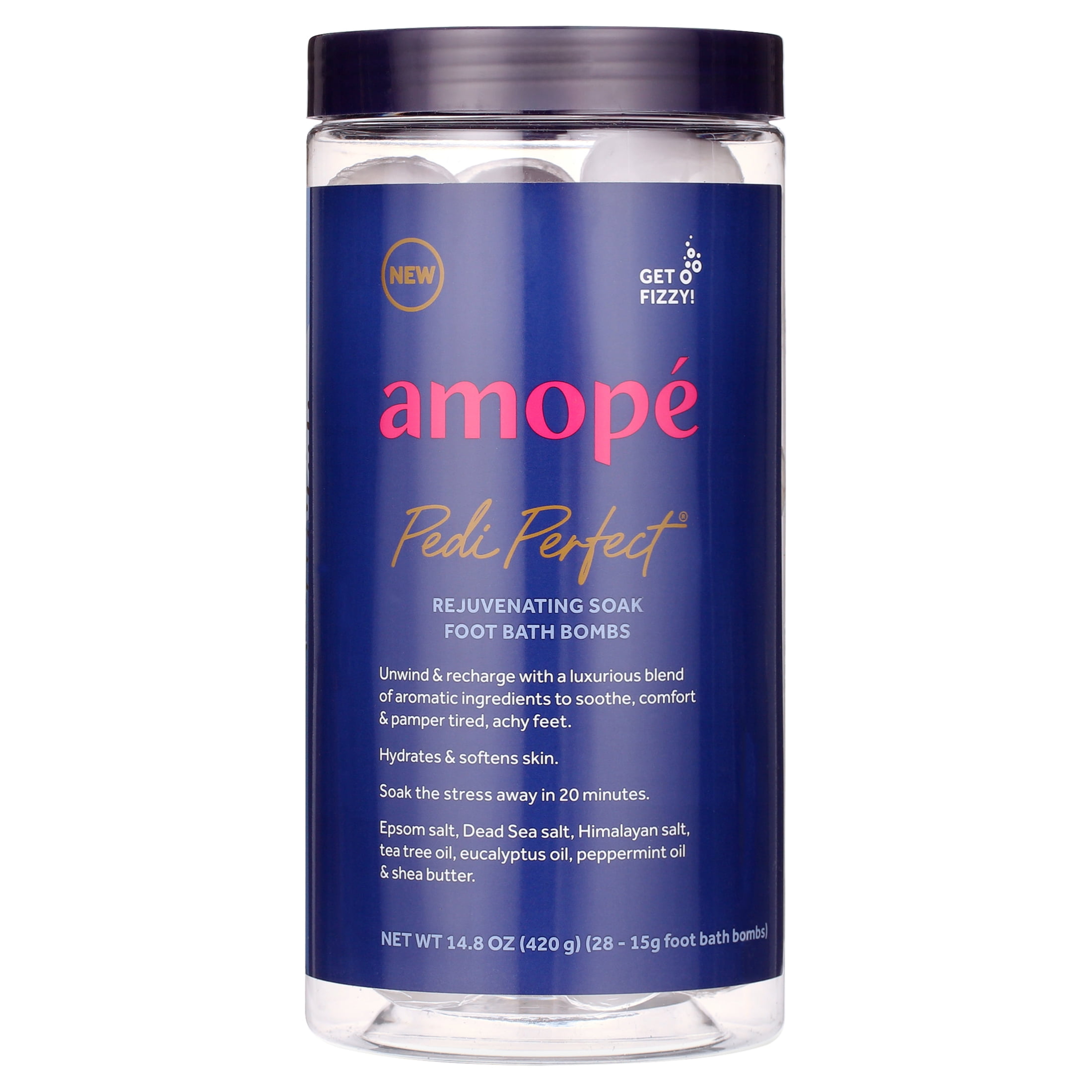 Amope Pedi Perfect Rejuvenating Foot Soak Bath Bombs 28ct with Epsom ...