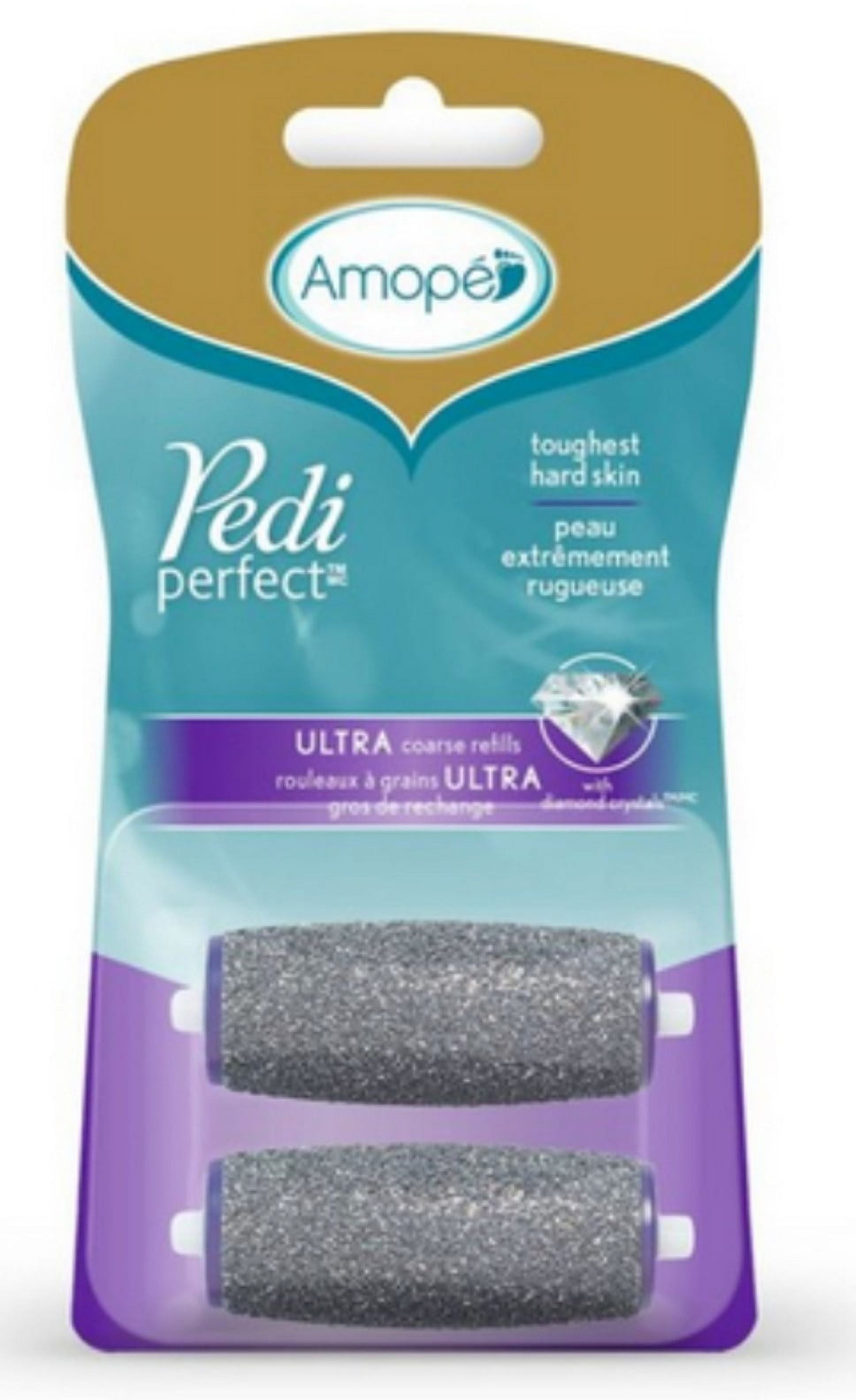 Amope Pedi Perfect With Diamond Crystals Ultra Coarse Roller Heads, 2 ...