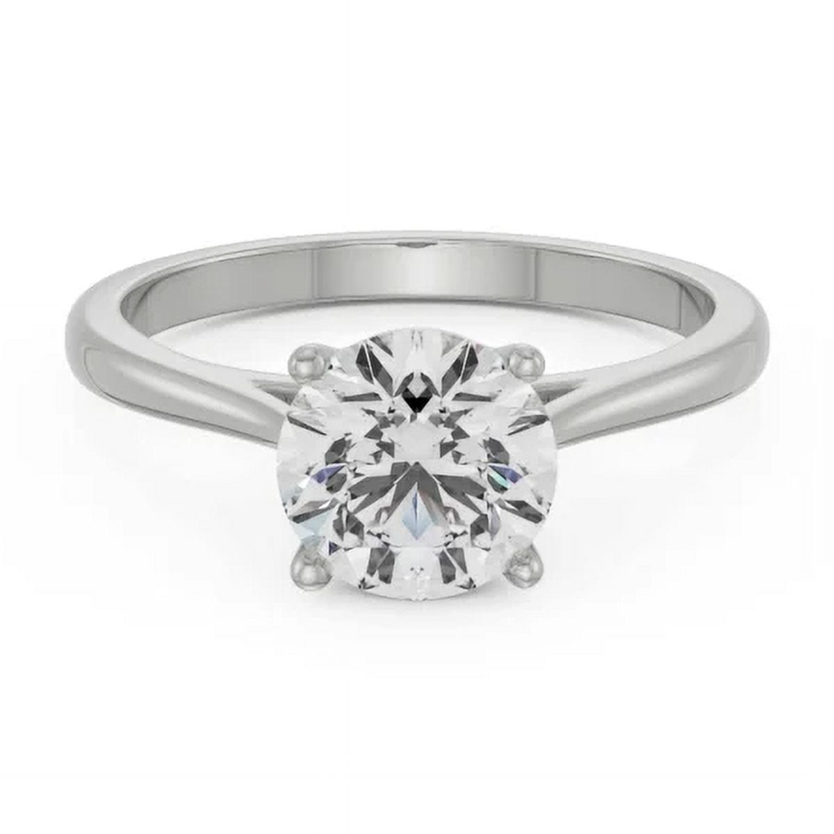 Amor Jewel 1.49 Ct Round Cut Lab Created Diamond Ring - 14K White Gold Plated Engagement Ring ...