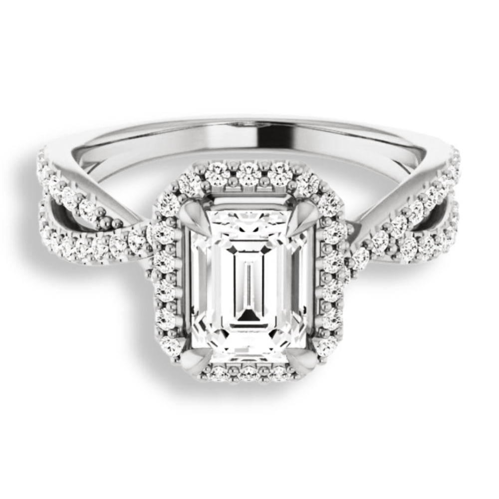 Amor Jewel 1.5 Ct VVS1/D Emerald Cut Lab Created Simulated Diamond Ring ...