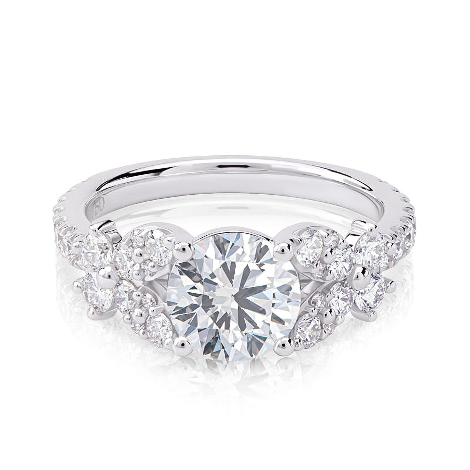 Amor Jewel 1.53 Ct Round Cut Lab-Created Simulated Diamond Engagement Ring - Unique Designer ...