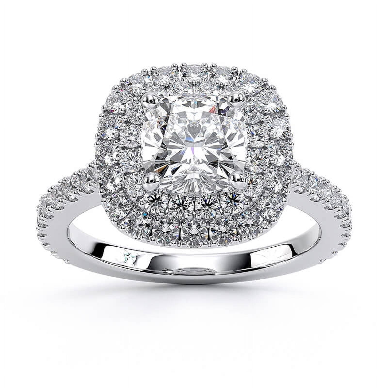 Amor Jewel 1.55 Ct Cushion Cut Halo Engagement Ring for Women - Lab ...
