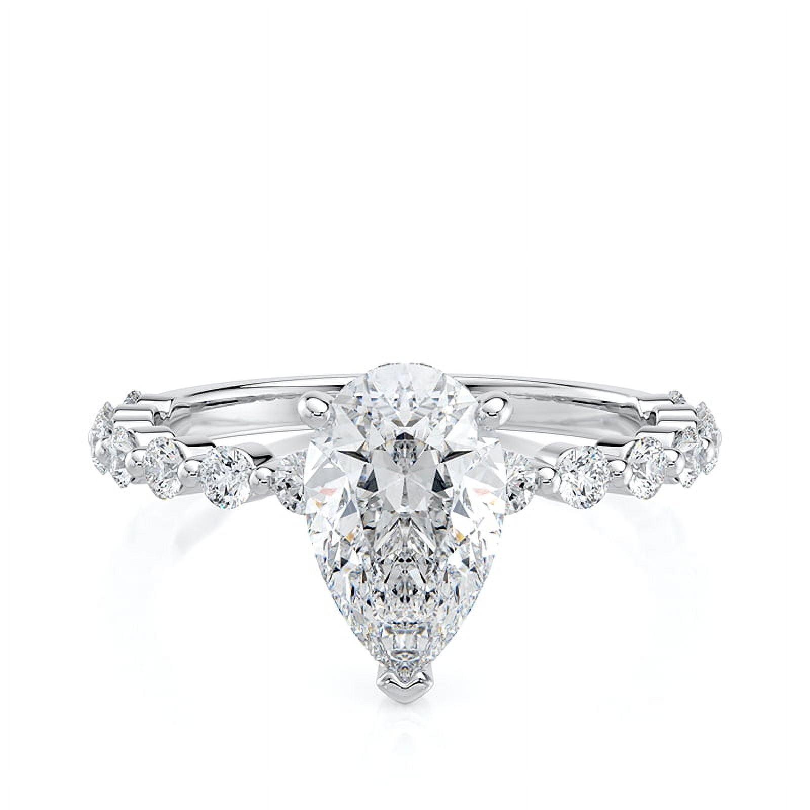 Amor Jewel 1.59 Ct Pear Cut Solitaire with Accent Engagement Ring – Lab ...