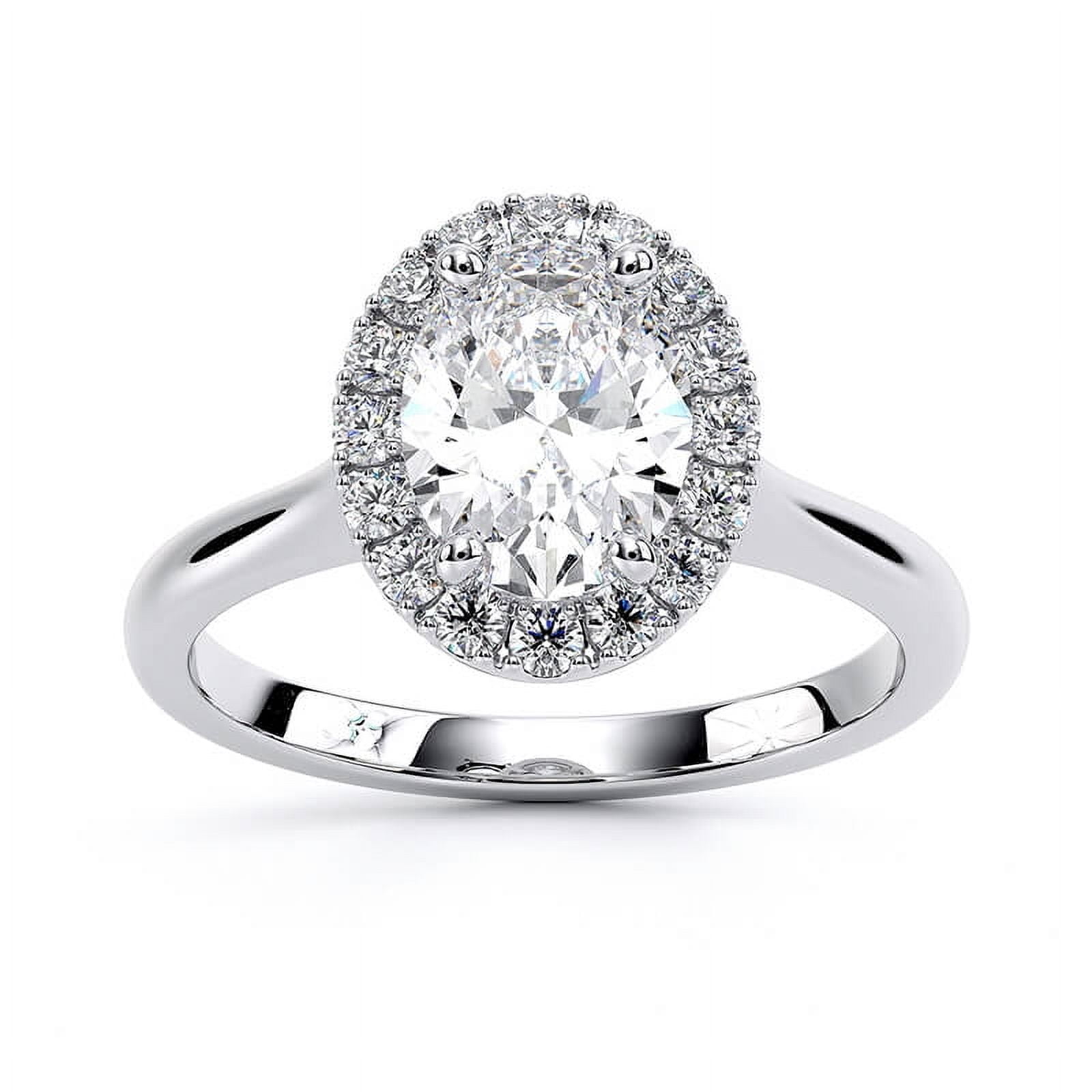 Amor Jewel 1.6 Ct Oval Cut Double Halo Wedding Engagement Ring – Lab-Created Simulated Diamond ...