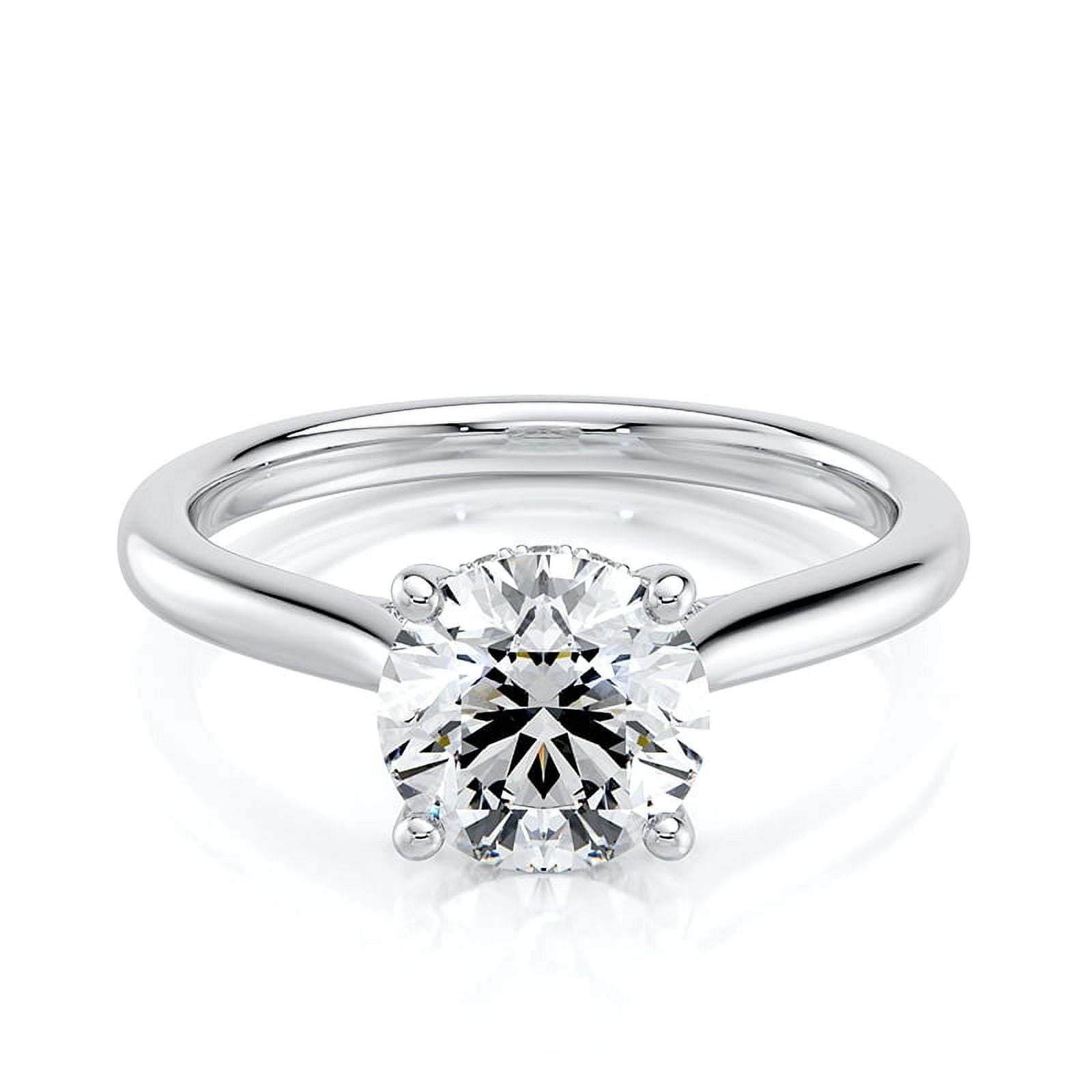 Amor Jewel 1.6 Ct Round Brilliant Cut Lab-Created Simulated Diamond Solitaire Engagement Ring ...