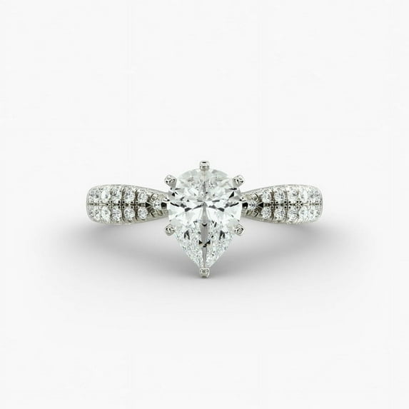 Amor Jewel 1.7 Ct Lab Created Pear Cut Diamond Ring - 14K White Gold ...