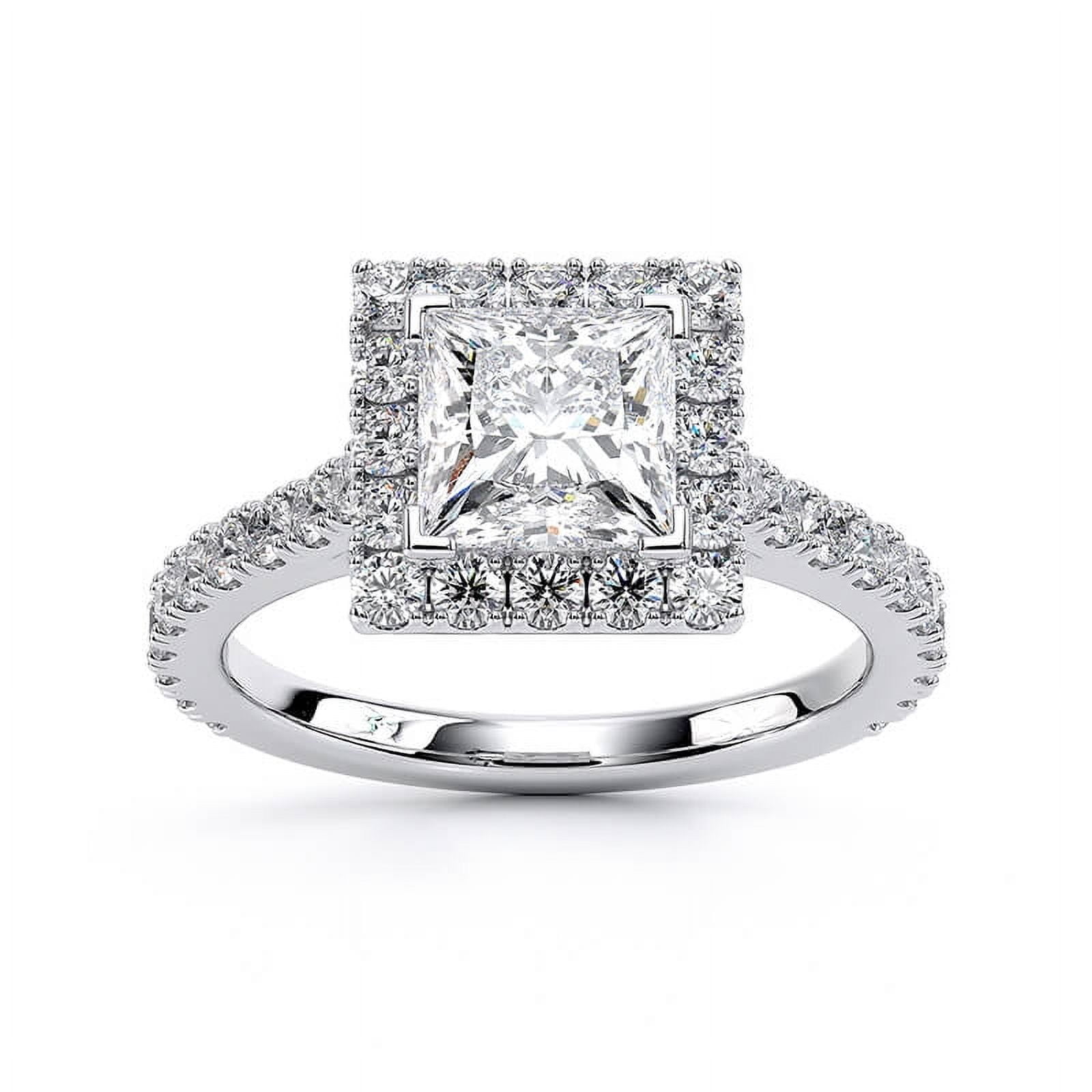 Amor Jewel 1.7 Ct Princess Cut Lab Created Solitaire Ring - 14K White ...