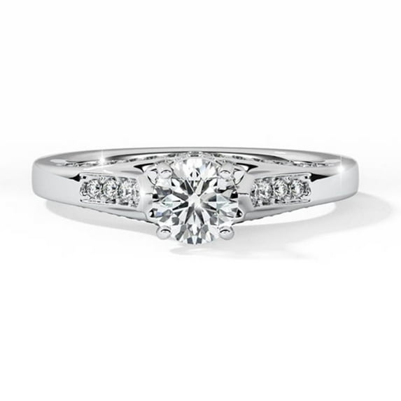 Amor Jewel 1.7 Ct Round Cut Diamond Rings - 14K White Gold Plated Rings ...
