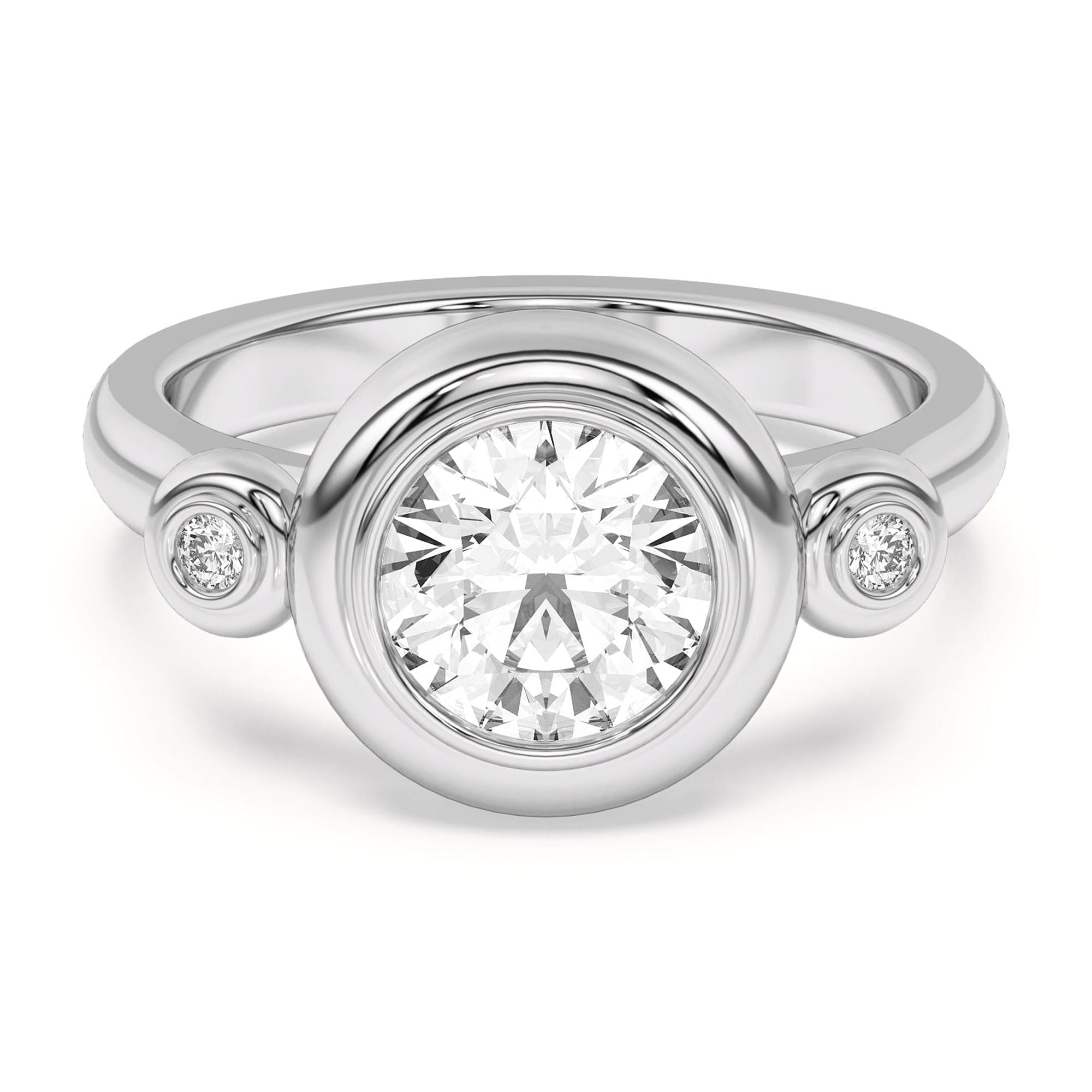 Amor Jewel 1.7 Ct Round Cut Lab Created Diamond Ring - 14K White Gold ...