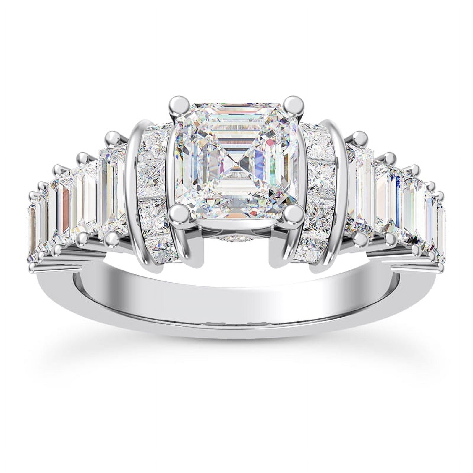 Amor Jewel 1.8 Ct Asscher Cut Lab Created Diamond Solitaire Ring ...