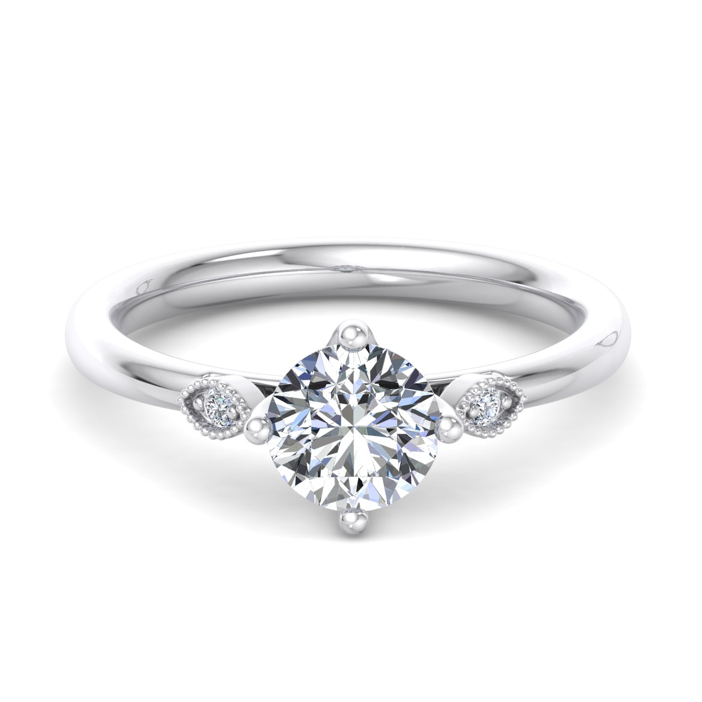 Amor Jewel 1.8 Ct Round Cut Lab Created Diamond Ring - 14K White Gold ...