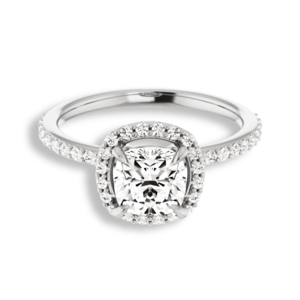 Amor Jewel 1.8 Ct VVS1/D Cushion Cut Lab Created Simulated Diamond Ring ...