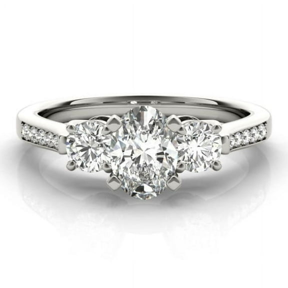 Alor Jewel 2 Ct Emerald Cut Lab Created Diamond Ring - Three Stone ...