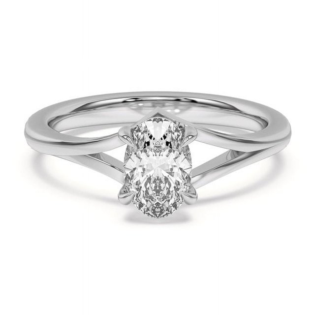 Amor Jewel 1.9 Ct Chevron Duo Solitaire Diamond Engagement Rings - Oval ...