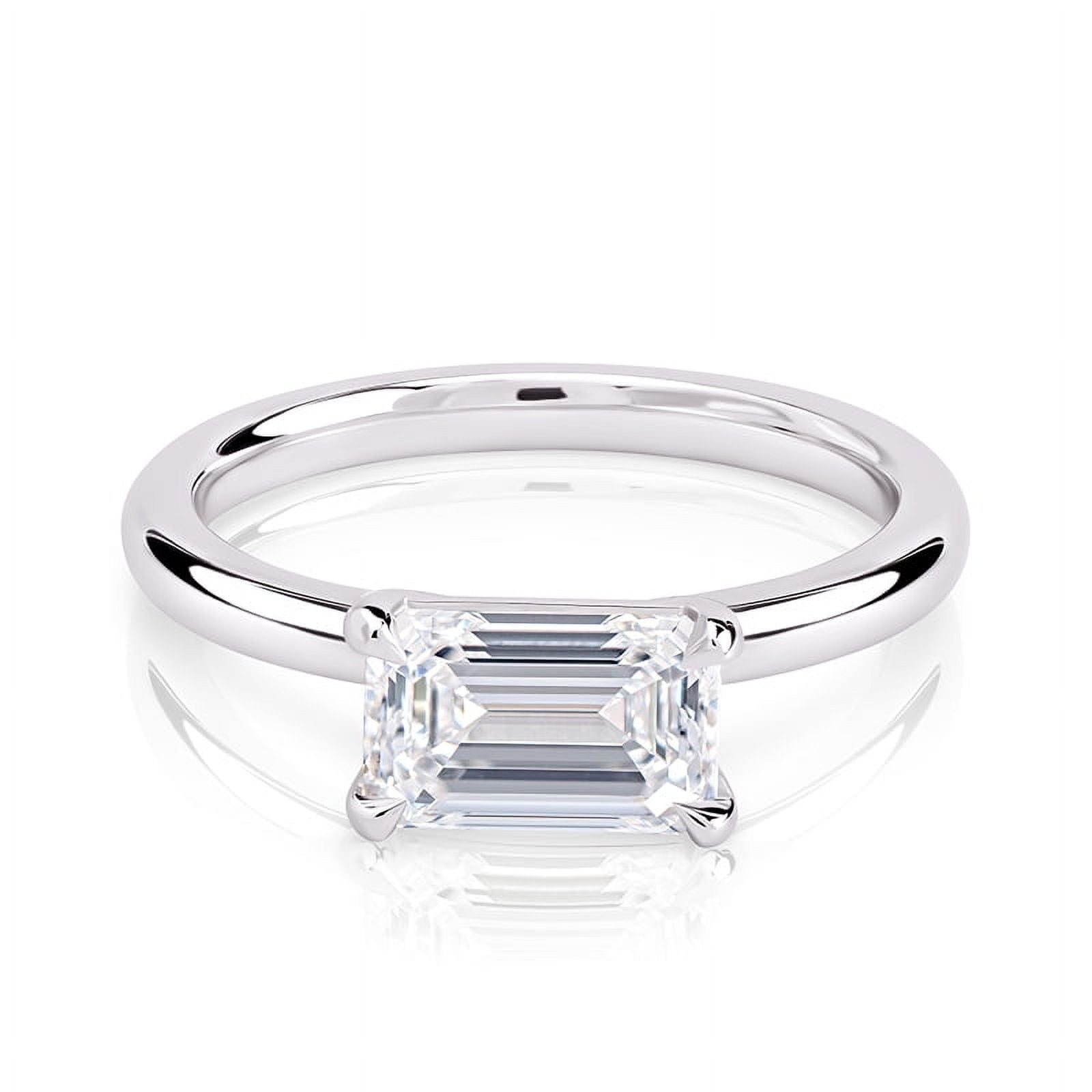Amor Jewel 1.9 Ct Emerald Cut Excellent Diamond Ring - 14K White Gold Plated Engagement Jewelry ...